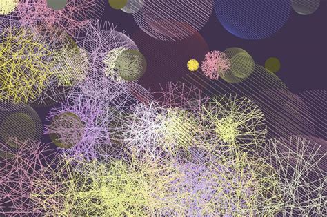Abstract Geometric Background With Shape Of Messy Random Line Circles