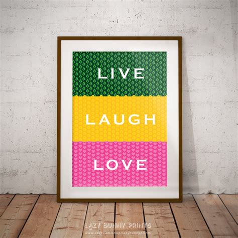 Printable Live Laugh Love Art Inspirational Home Decor Digital
