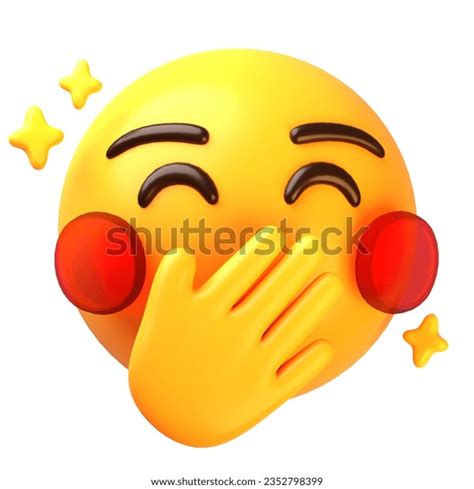Oops Blushing Laughing 3d Emoji Illustrations Stock Illustration