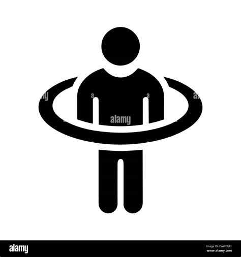 3d Reality Icon User Rotate Icon Person Rotation Symbol Vector Illustration Stock Vector