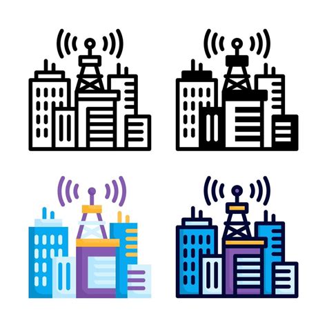 Smart City Iot Icon Set Style Collection 12320667 Vector Art At Vecteezy