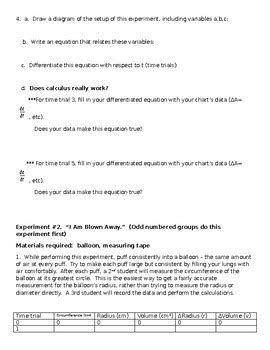AP Calculus AB Related Rates Activities By Susan Culver TpT