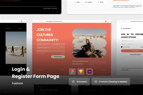 Fashion Login And Register Form Ui Kit Graphic By Productype · Creative