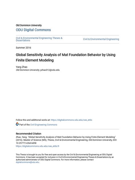 Global Sensitivity Analysis Of Mat Foundation Behavior By Using F Pdf Finite Element Method