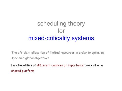 Ppt Scheduling Theory For Mixed Criticality Systems Powerpoint