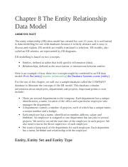 Chapter The Entity Relationship Data Model Docx Chapter The