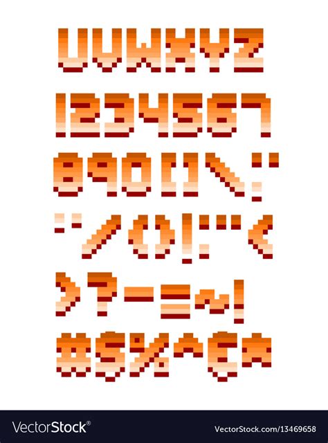 Pixel Retro Font Computer Game Design Royalty Free Vector