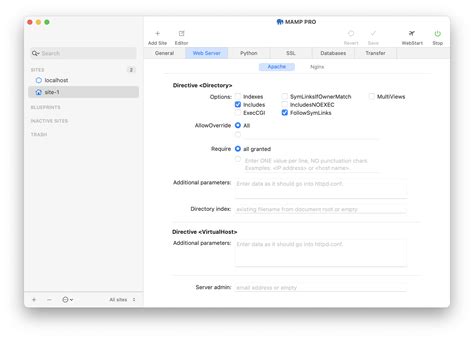 Mamp Pro Macos Documentation Sites Site Web Server Apache
