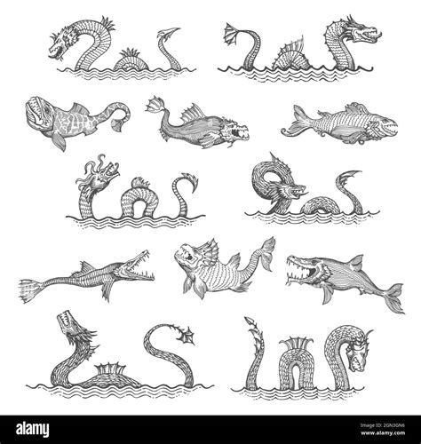 Sea Monsters Drawings
