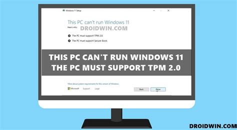 How To Fix This Pc Cant Run Windows 11 The Pc Must Support Tpm 2 0