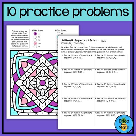 Finding The Nth Term Of An Arithmetic Sequence Color By Number Activity Made By Teachers