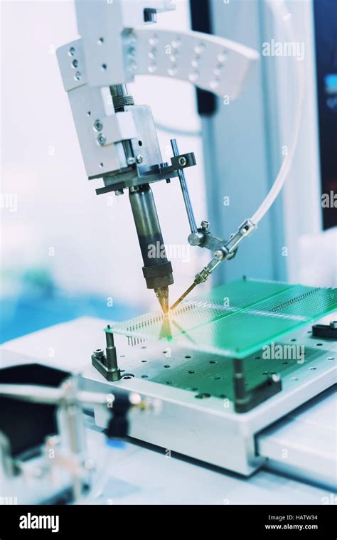 Pcb Processing On Cnc Machineproduction Of Electronic Components At High Tech Factory Stock