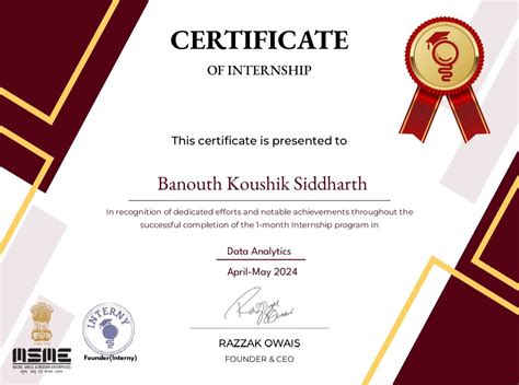 Banouth Koushik Siddharth On Linkedin Interny Internship Dataanalytics Careergrowth