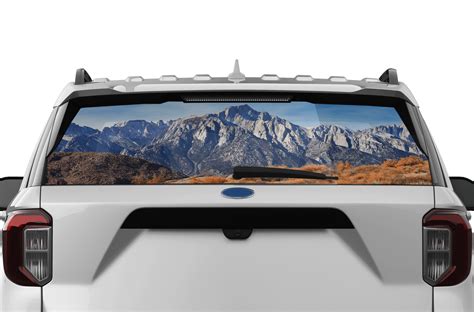 Mountain Perforated Rear Window Decal Graphics For Ford Explorer