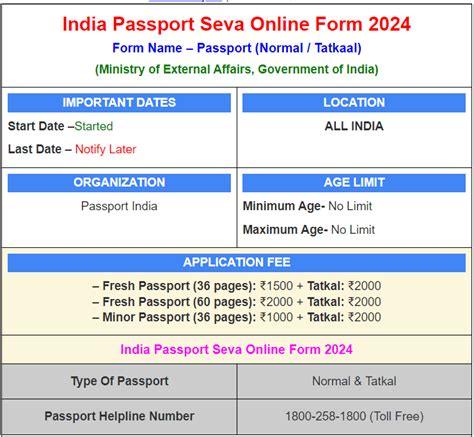 Indian Passport Seva Online Form 2024 Normaltatkaal Sarkariujala