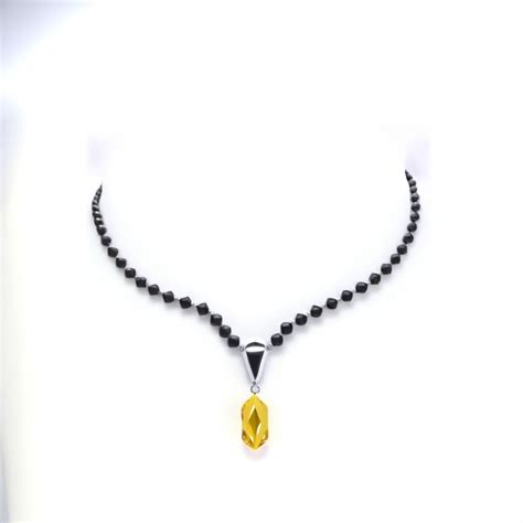 Onix And Yellow Gem Stone Necklace Stable Diffusion Online