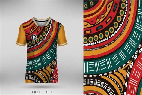 African Tribal Soccer Jersey With Geometric And Ornamental Design