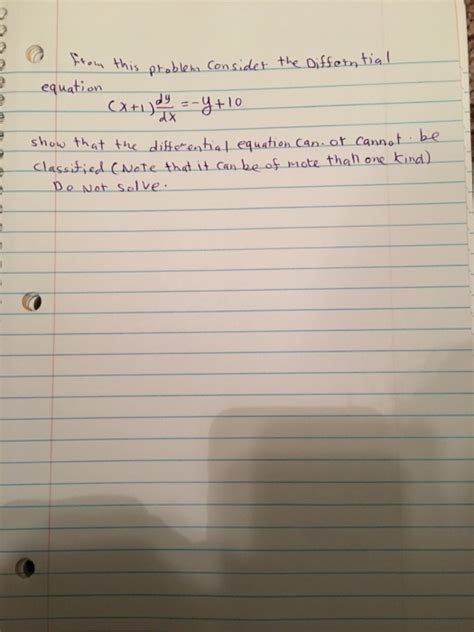 Solved From This Problem Consider The Differential Equation