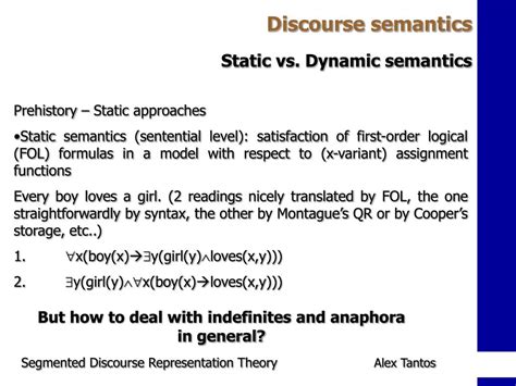 Ppt Segmented Discourse Representation Theory A Theory Of Discourse