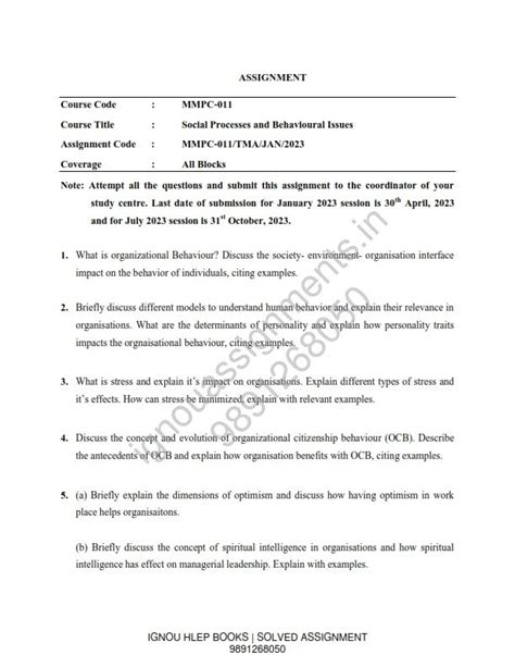 Ignou Mmpc 11 Solved Assignment 2023 English Medium Ignou Solved