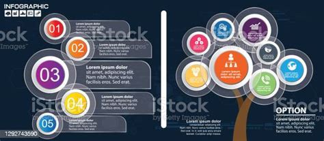 비즈니스 인포그래픽 템플릿입니다 데이터 시각화 워크플로 레이아웃 옵션 수 단계 다이어그램 그래프 프레젠테이션 차트 및 웹