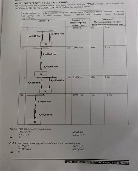 Matching Type With 3 Columns And 4 Rows The Following Table Has 3 Columns