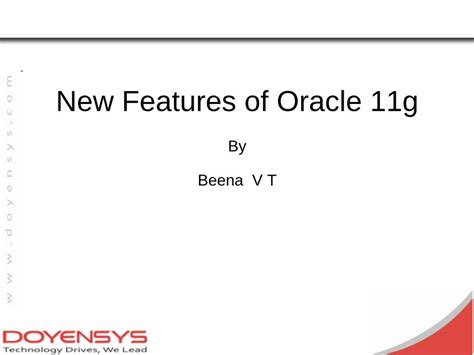 Pdf New Features Of Oracle 11g Aioug And Proprietary 4 Features Of