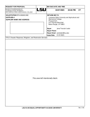 Fillable Online Wwwprd Doa Louisiana Request For Fax Quotation Louisiana State University Fax