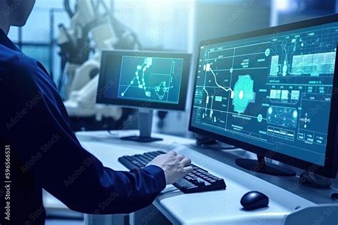 Engineer Manager Monitors And Controls Robot Arm Automation In Smart Factories In Real Time