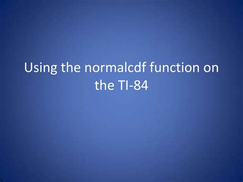 Ti 84 Normalcdf Tutorial