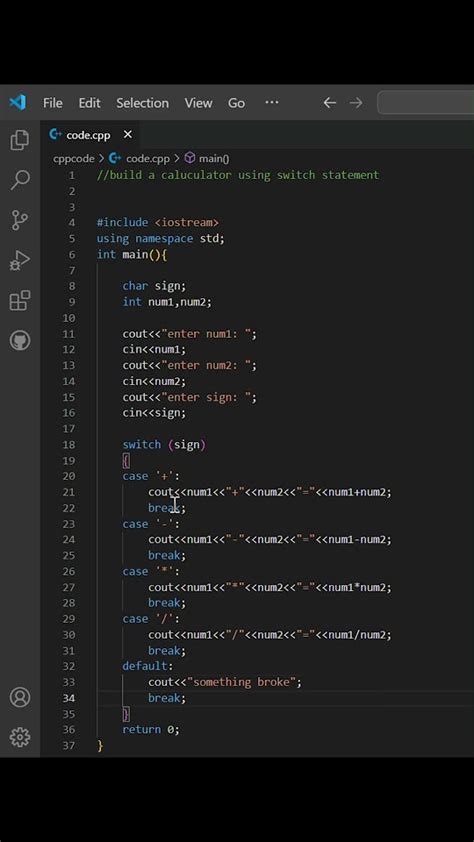 Simple C Calculator Basic Arithmetic Operations With Switch