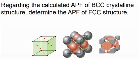 Solved Regarding The Calculated APF Of BCC Crystalline Chegg Com