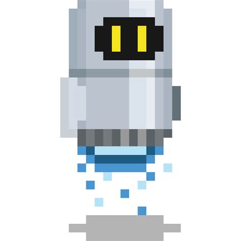 Pixel Art Robot Cartoon Character PNG