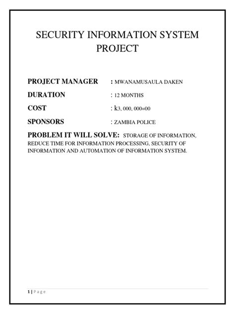 Security Information System Pdf Information Security National