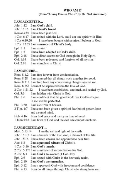 Who Am I In Christ Pdf