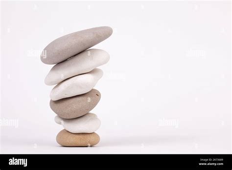 Reverse Pebble Zen Columns With The Smallest At The Bottom Isolated On