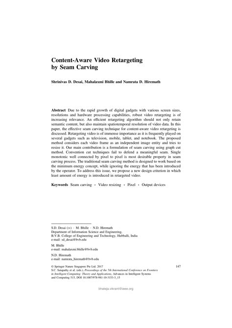 Pdf Content Aware Video Retargeting By Seam Carving