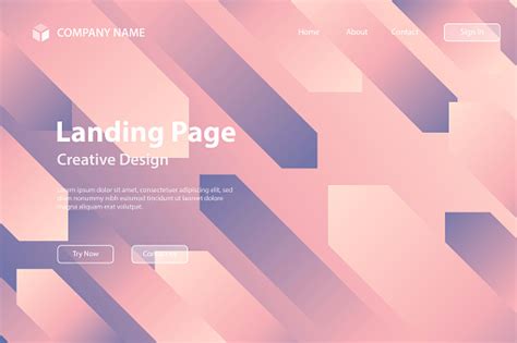 방문 페이지 템플릿 기하학적 모양의 추상적 인 디자인 트렌디 한 핑크 그라데이션 가상현실에 대한 스톡 벡터 아트 및 기타 이미지 가상현실 광대한 그라데이션 Istock