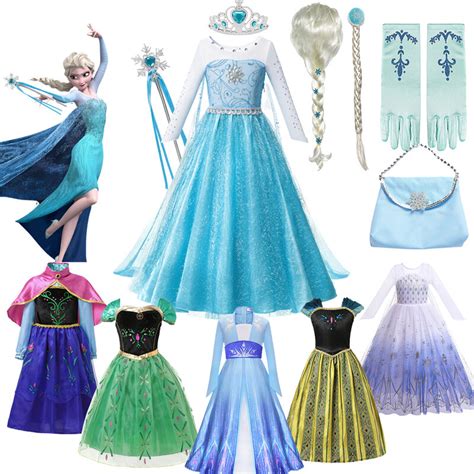 فساتين الأميرة إلسا لعيد الميلاد للبنات ، ملابس أطفال ، زي الملكة إلسا الرائع ، فستان حفلة إلسا