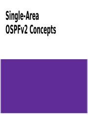 Single Area OSPFv2 Concept Pptx Single Area OSPFv2 Concepts OSPF Features And Characteristics
