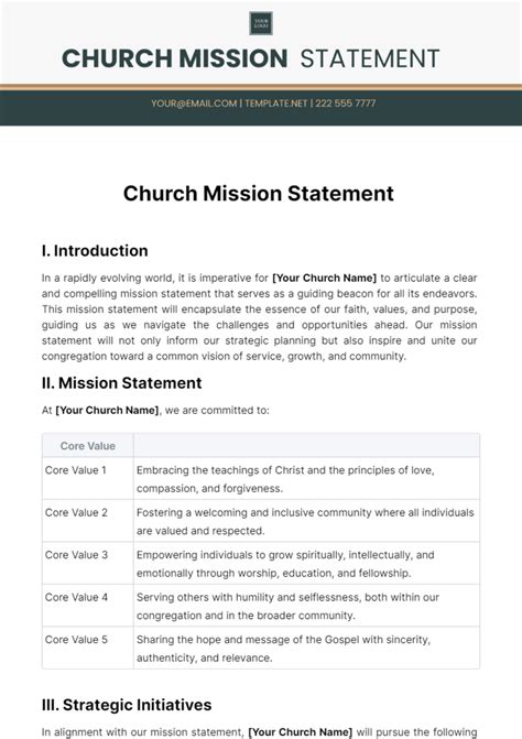 Free Mission And Vision Statement Template To Edit Online