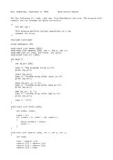 CIS 251 Lab 1 Due Wednesday September 9 2015 Name Kelsey Dapaah Get The Following C Code Lab1