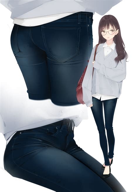 Safebooru 1girl Ama Mitsuki Ass Bag Bangs Black Footwear Blush Brown