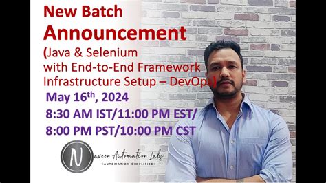 New Trainingboot Camp May 16th Seleniumjavaend To End Framework