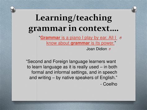 Ppt Teaching Grammar In Context Powerpoint Presentation Free Download Id797682