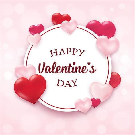 마음으로 발렌타인 데이 디자인 프리미엄 벡터