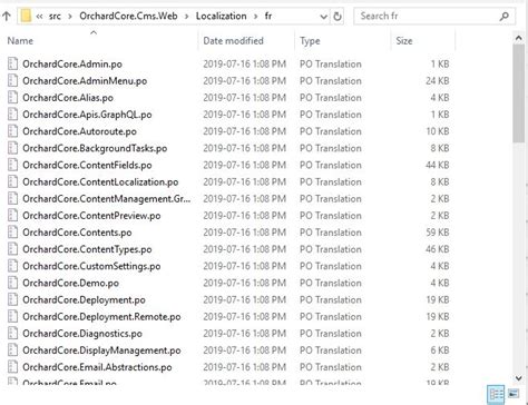 Install Localization Files Orchard Core Documentation