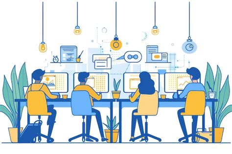 premium photo multi person video conference illustration