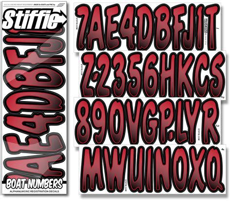 Stiffie Waveline Burgundy Black 3 Inch Alpha Numeric