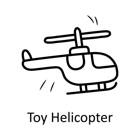 Toy Helicopter Vector Outline Icon Design Illustration Toys Symbol On White Background Eps 10